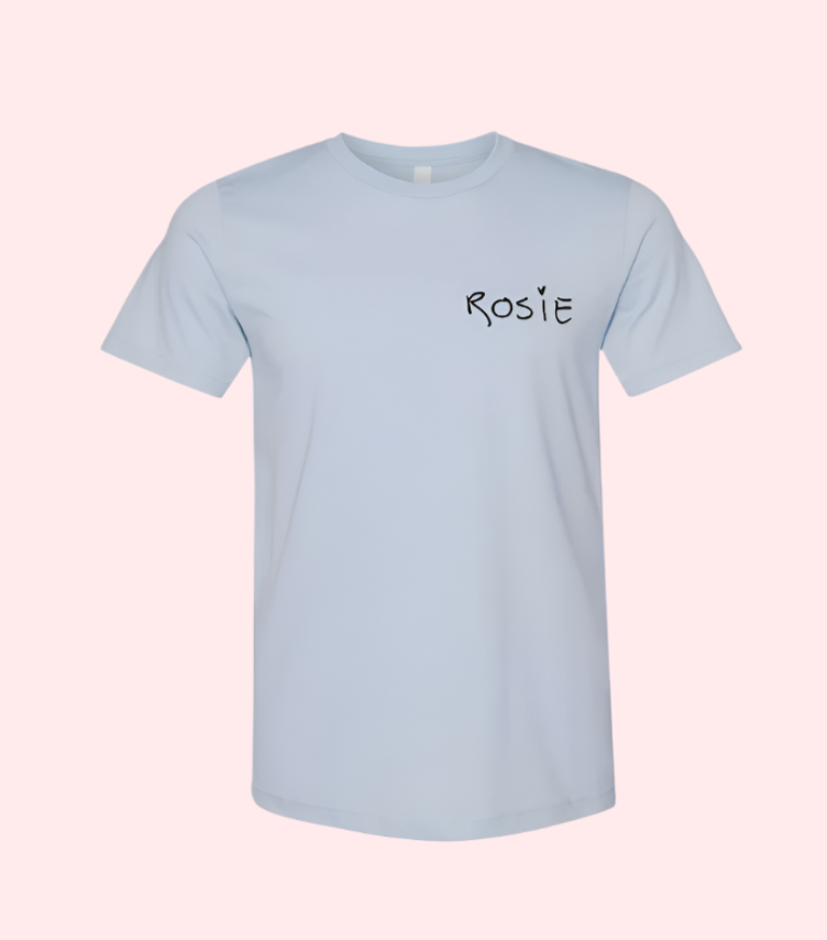 Glad You Exist T-shirt (Baby Blue 2022 Edition) – ROSIE Merch